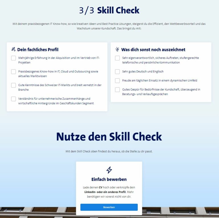 Skill Check: Swisscom packt Mini-Self-Assessment direkt in die ...