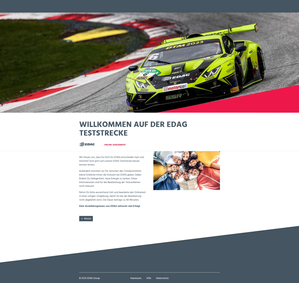 Mit dem Online-Assessment "EDAG Teststrecke" auf der Überholspur ...